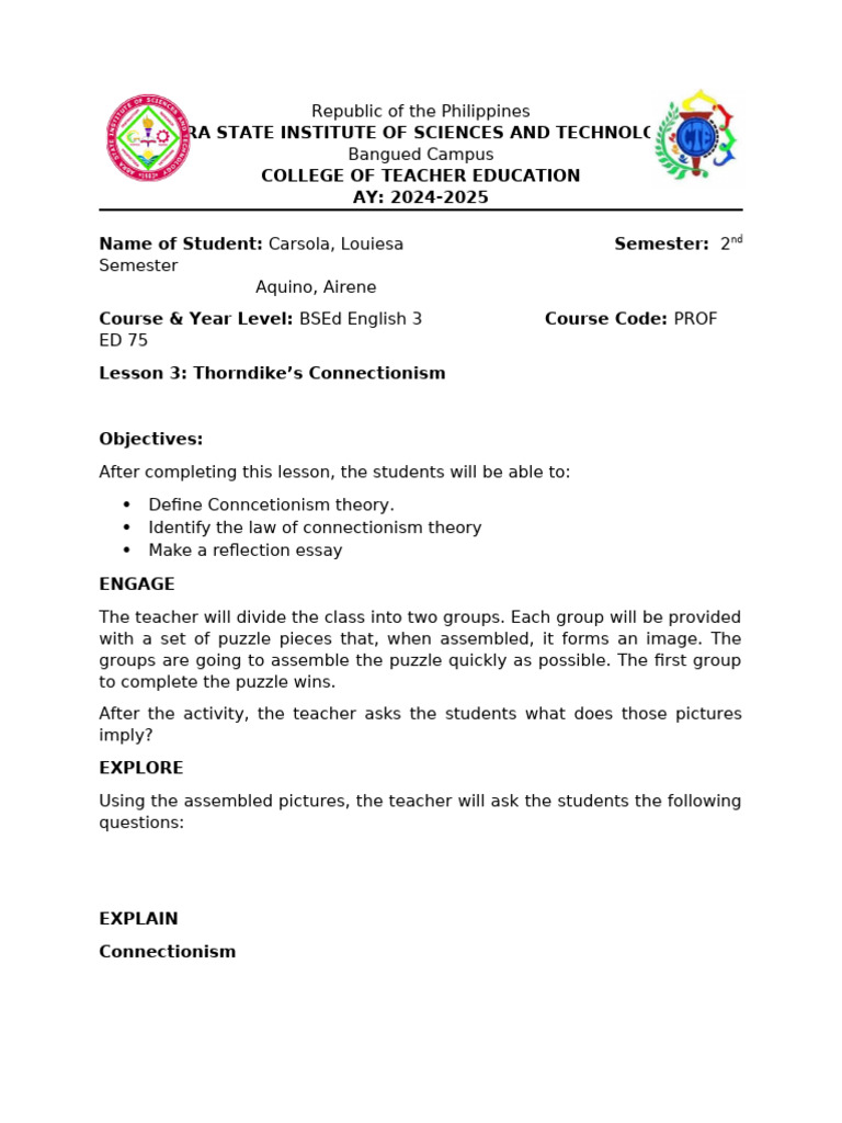 THORNDIKE'S THEORY | PDF | Behavior Modification | Psychological Concepts