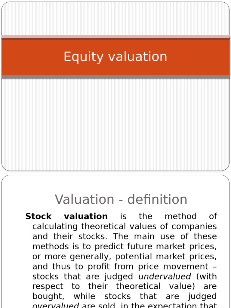 Portfolio Management II Equity Valuation 2021 | PDF | Valuation ...