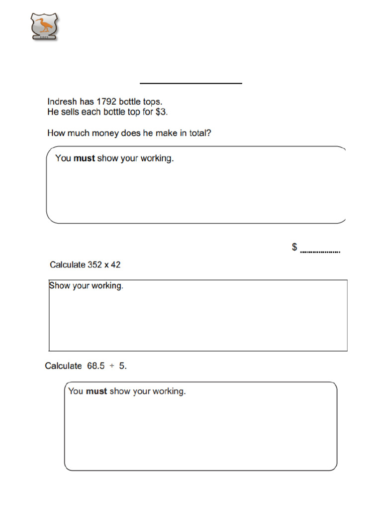 Year 6 Collective Sheet 5 Multiplication and Division | PDF