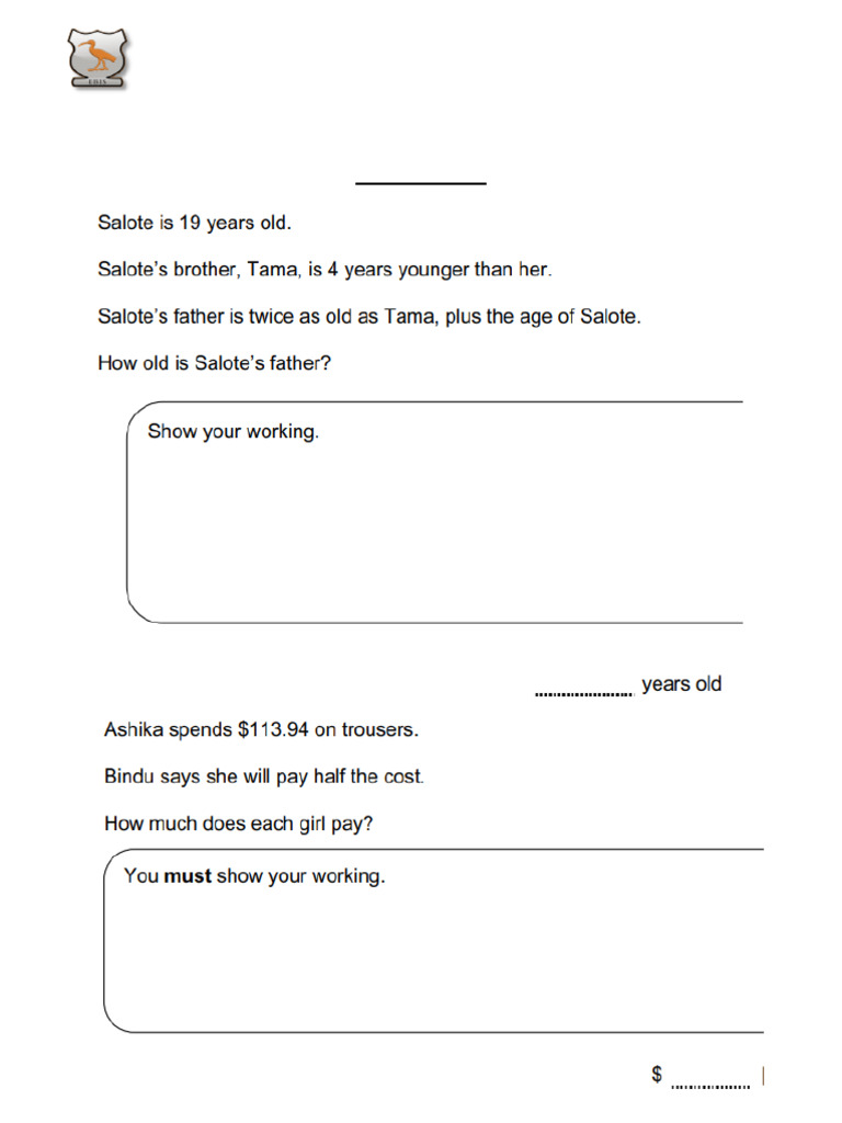 Year 6 Collective Sheet 3 Word problems | PDF