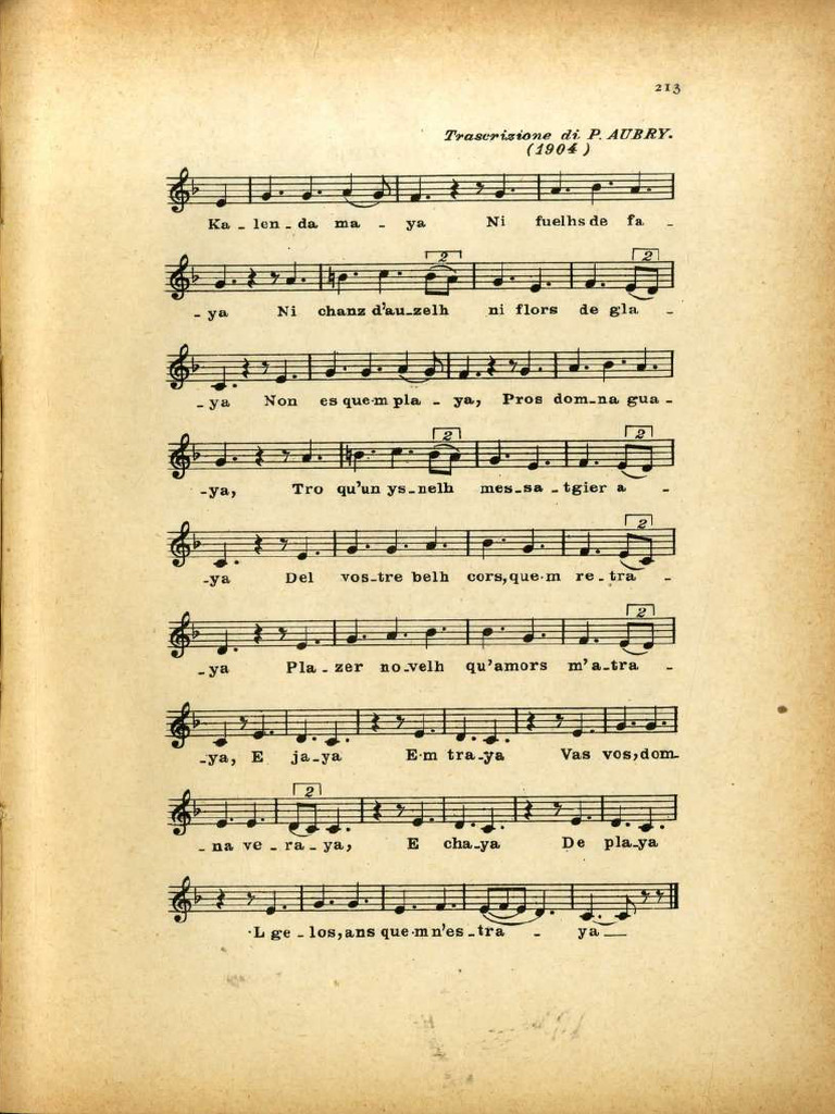 Kalenda Maya (P. Aubry) | PDF