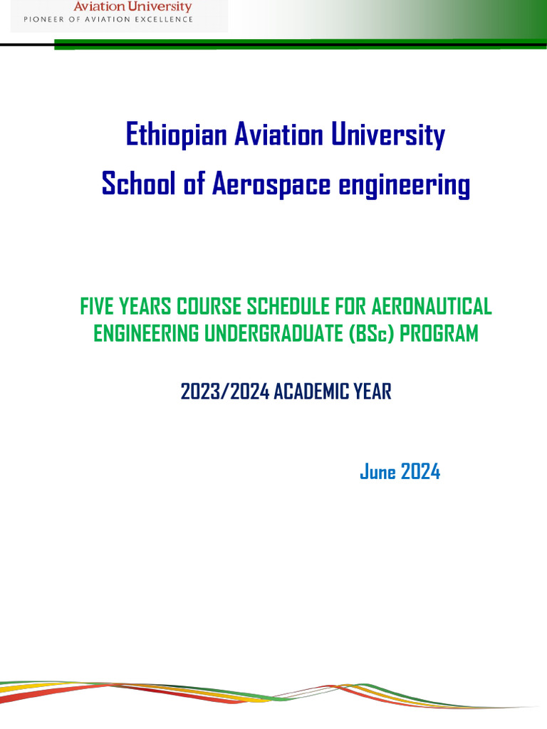 BSC Aeronautical Engineering Five Years Course Schedule | PDF ...