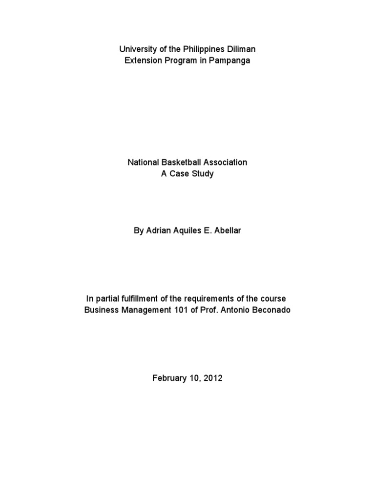 Abellar Nba Case Study | PDF | National Basketball Association ...