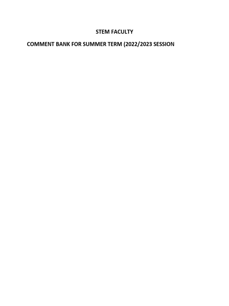 Summer Term 2022/2023 Faculty Feedback | PDF | Critical Thinking | Learning