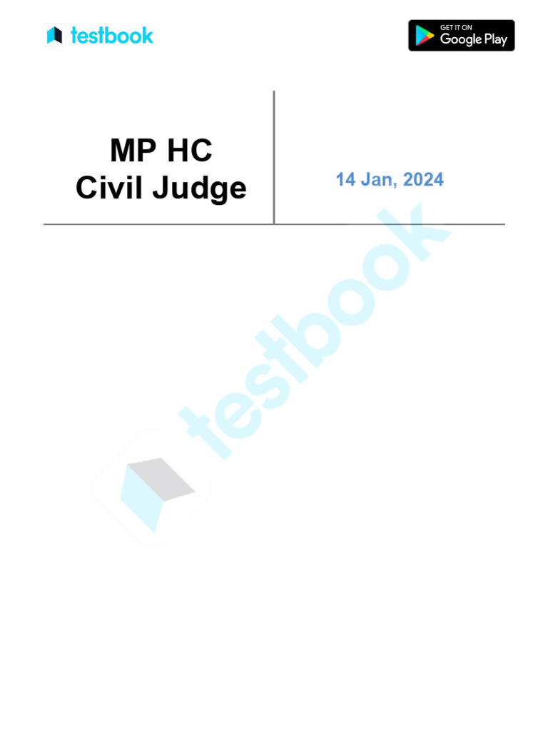 MP Civil Judge Exam Question Paper | PDF | Justice | Crime & Violence