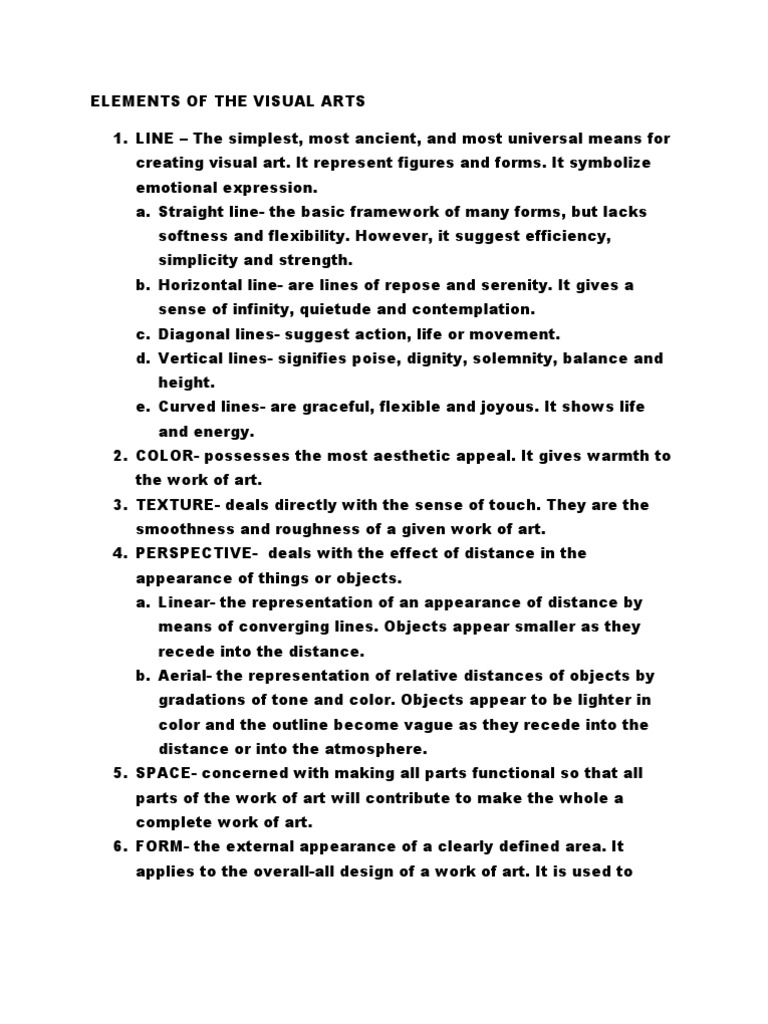 Key Elements of Visual Arts | PDF