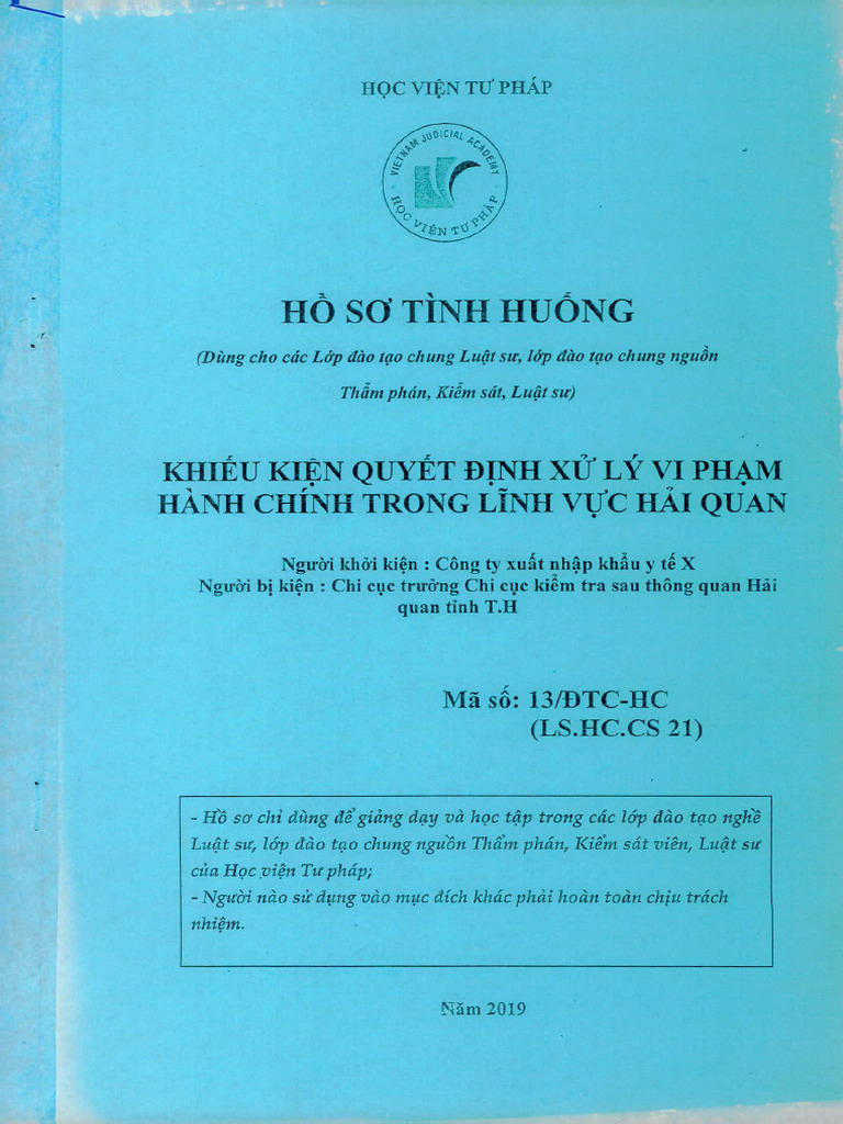 Dtc.hc 13 Ls.hc.Cs 21 Hải Quan | PDF