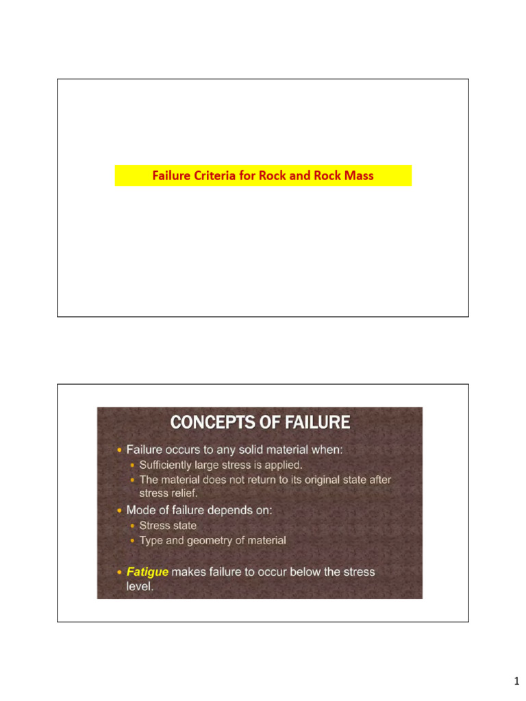Failure Criteria For Rock and Rockmass 0 | PDF | Strength Of Materials ...