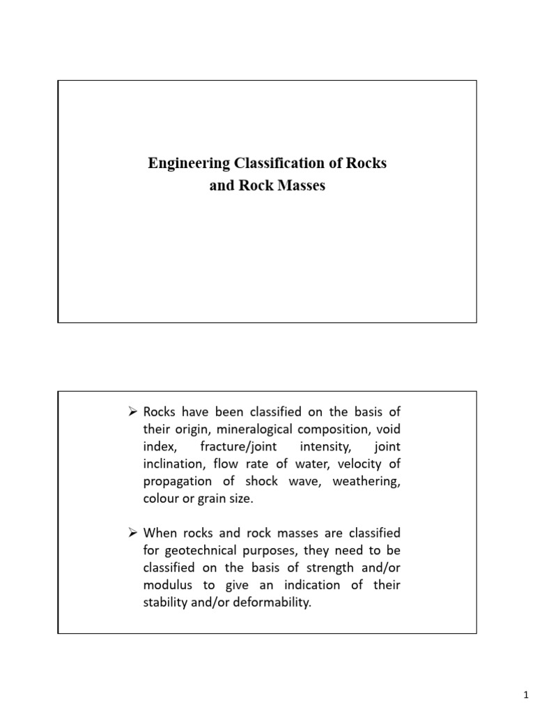 Engineering Rock Classification Methods | PDF | Materials | Civil ...