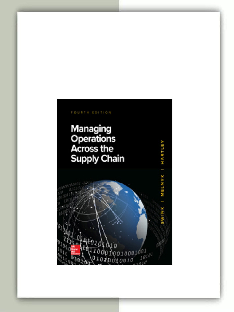 Solution Manual for Managing Operations Across the Supply Chain, 4th ...