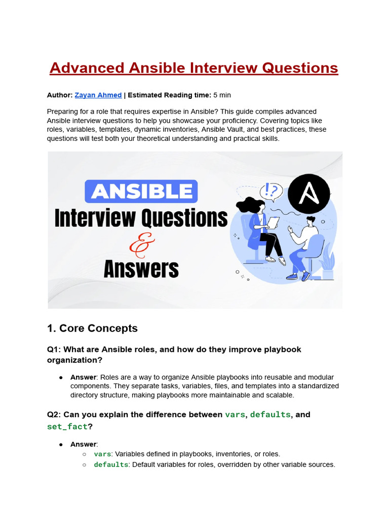 Advanced Ansible Interview Questions 1734668126 | PDF | Software | Computer Engineering