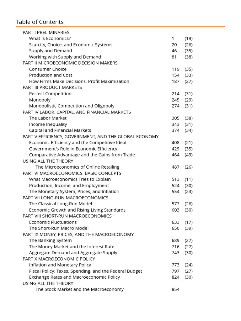 Economics Principles and Applications - Table of Content | PDF ...