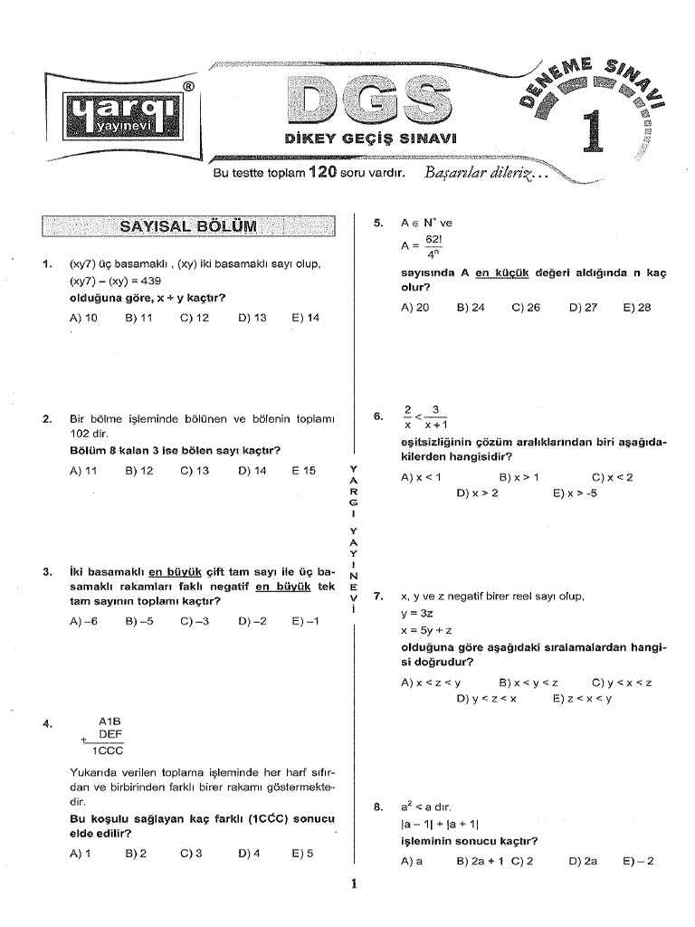 10 - Lu Deneme DGS | PDF