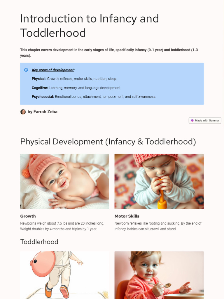 Chapter 3 Infancy and Toddlerhood | PDF | Infants | Attachment Theory