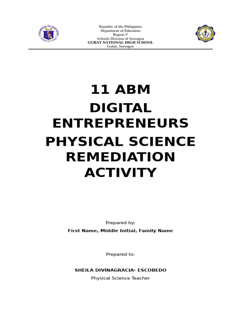 Remediation Activity 4th Q (1) | PDF | Light | Infrared