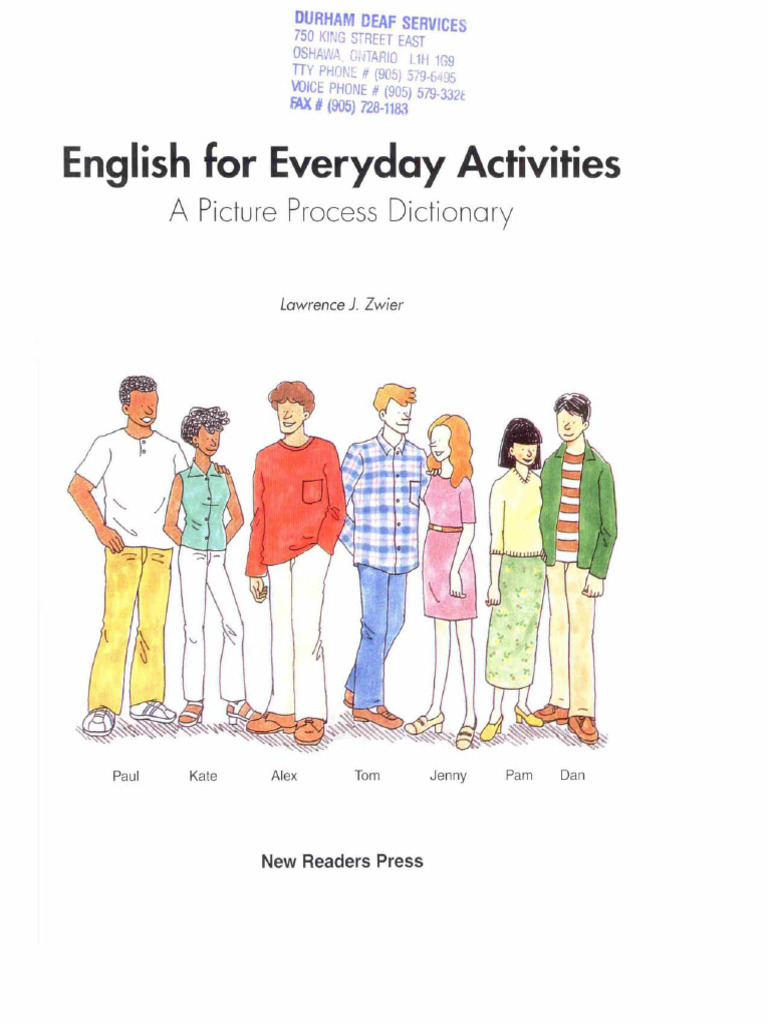 English For Everyday Activities A Picture Process Dictionary | PDF ...