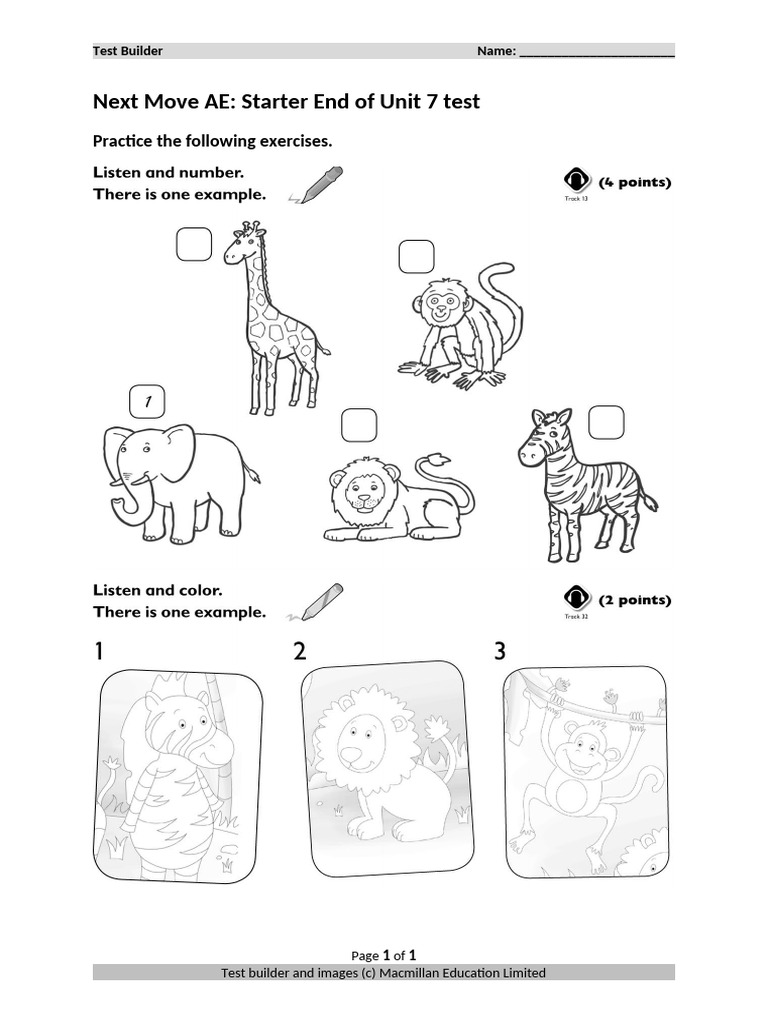 Starter End of Unit 7 Test | PDF