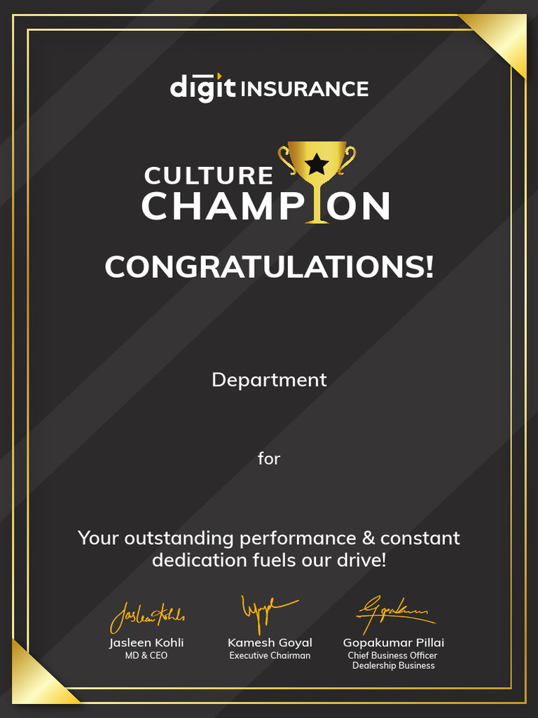 Culture Champion Certificate - Font | PDF
