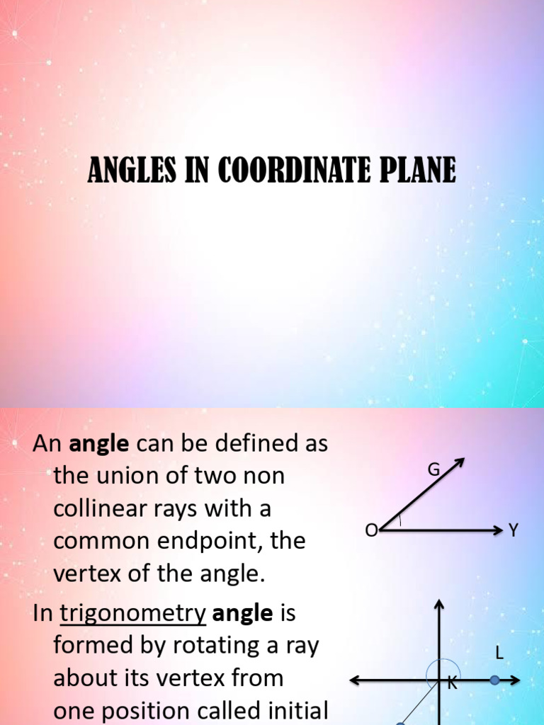 Angles in Coordinate Plane | PDF | Angle | Line (Geometry)