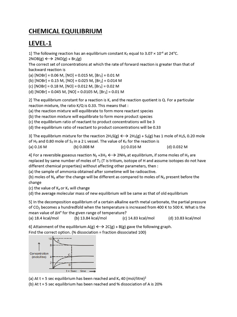 Understanding Chemical Equilibrium | PDF | Chemical Equilibrium ...