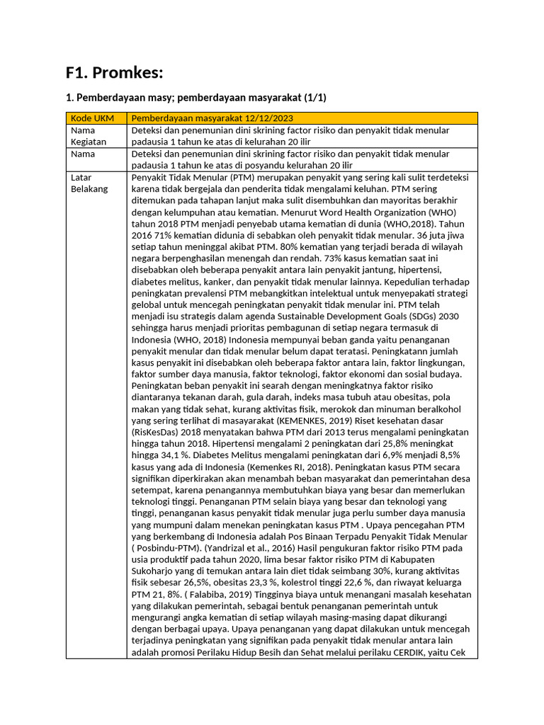 BORANG UKM - ACHA 1 | PDF