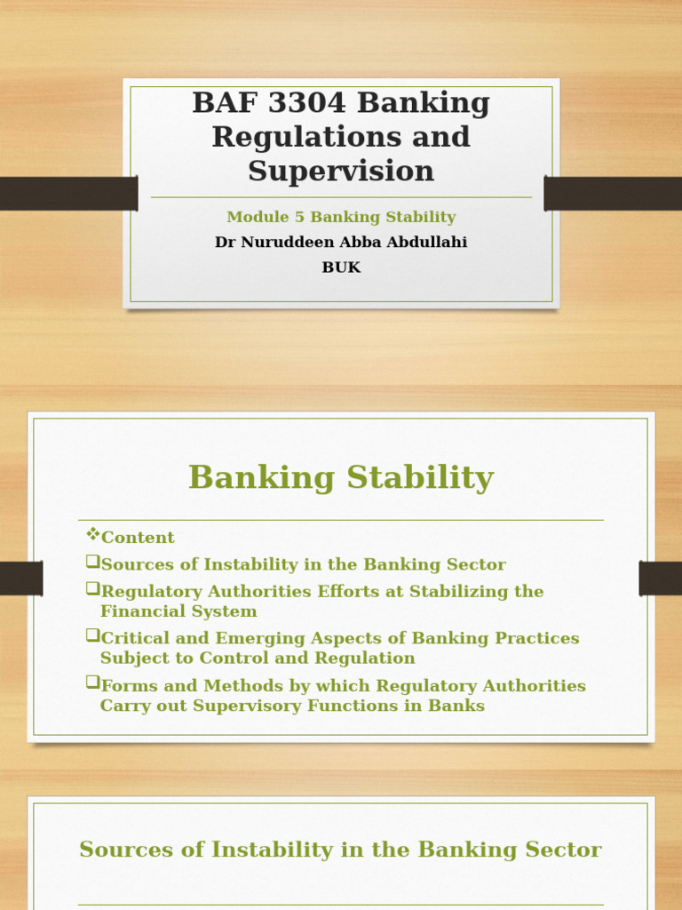 Module 5 Banking Stability | PDF | Banks | Risk