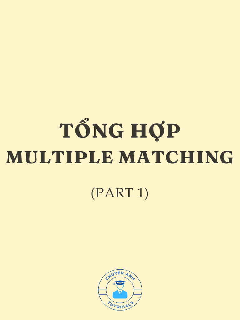T NG H P Multiple Matching (Part 1) | PDF | Science Fiction | Senses