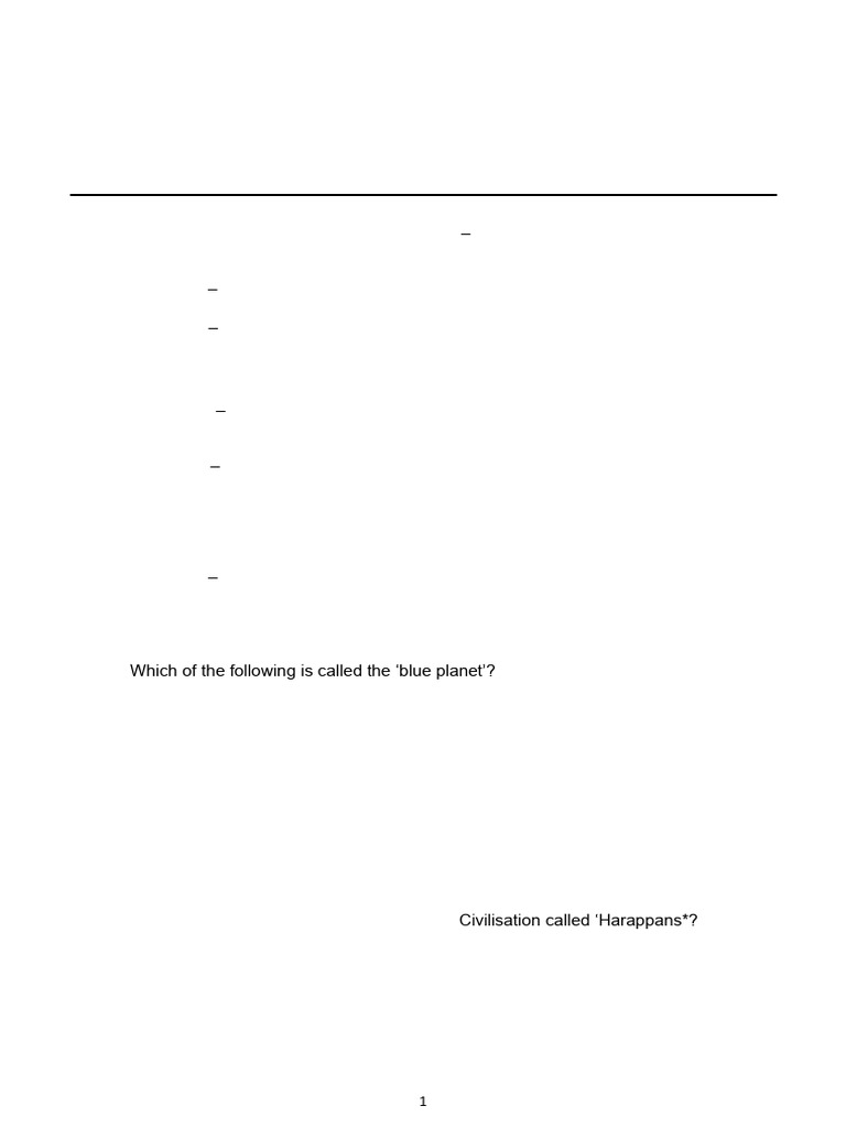 REVISION WORKSHEET Grade 6 SST | PDF | Earth Sciences