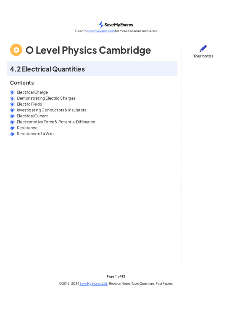 4.2 Electrical Quantities | PDF | Voltage | Series And Parallel Circuits