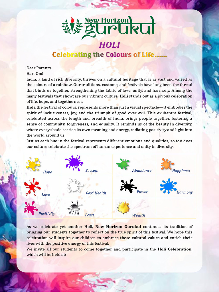 HOLI Circular 2025 1741587342 | PDF