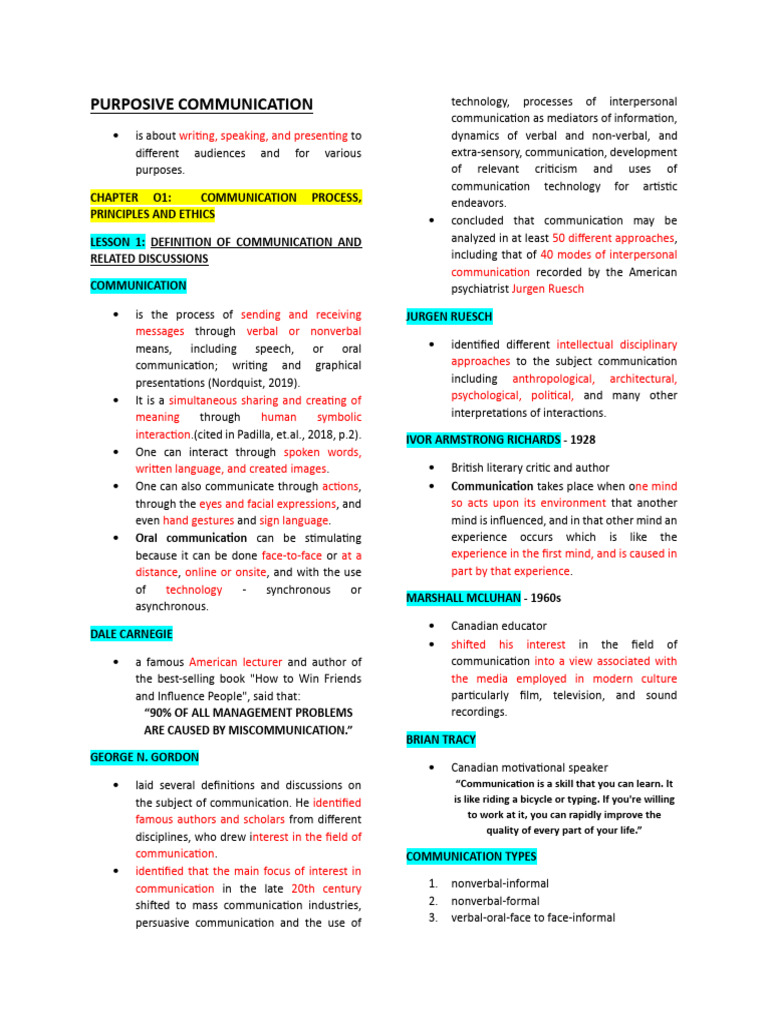 Purposive Communication Reviewer | PDF | Communication | Multiculturalism