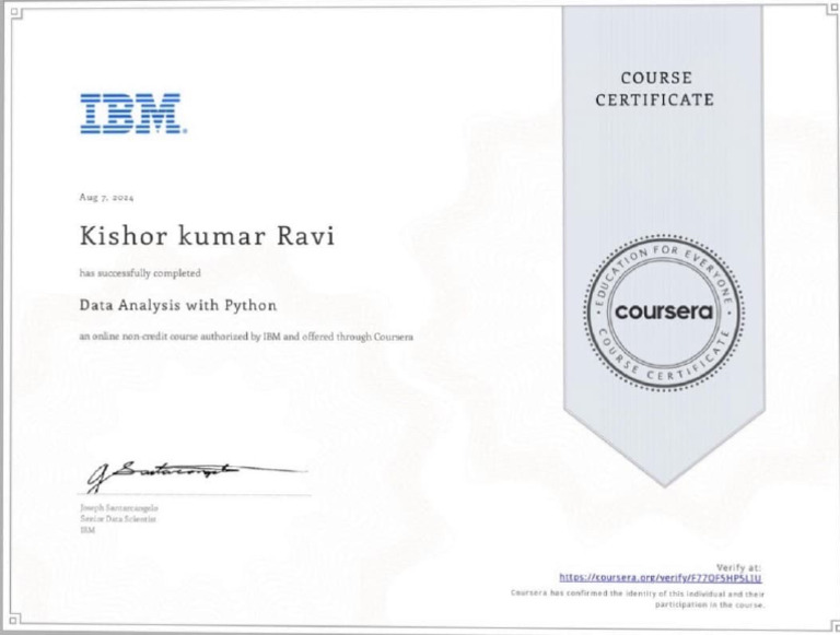 Coursera Certificate | PDF