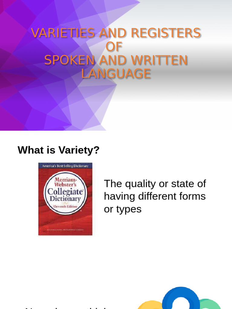 T4_Varieties-and-Registers-of-Spoken-and-Written-Language | PDF ...