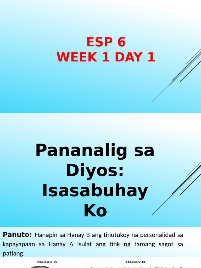 Week 1 PPT Esp q4 g6 Ok | PDF