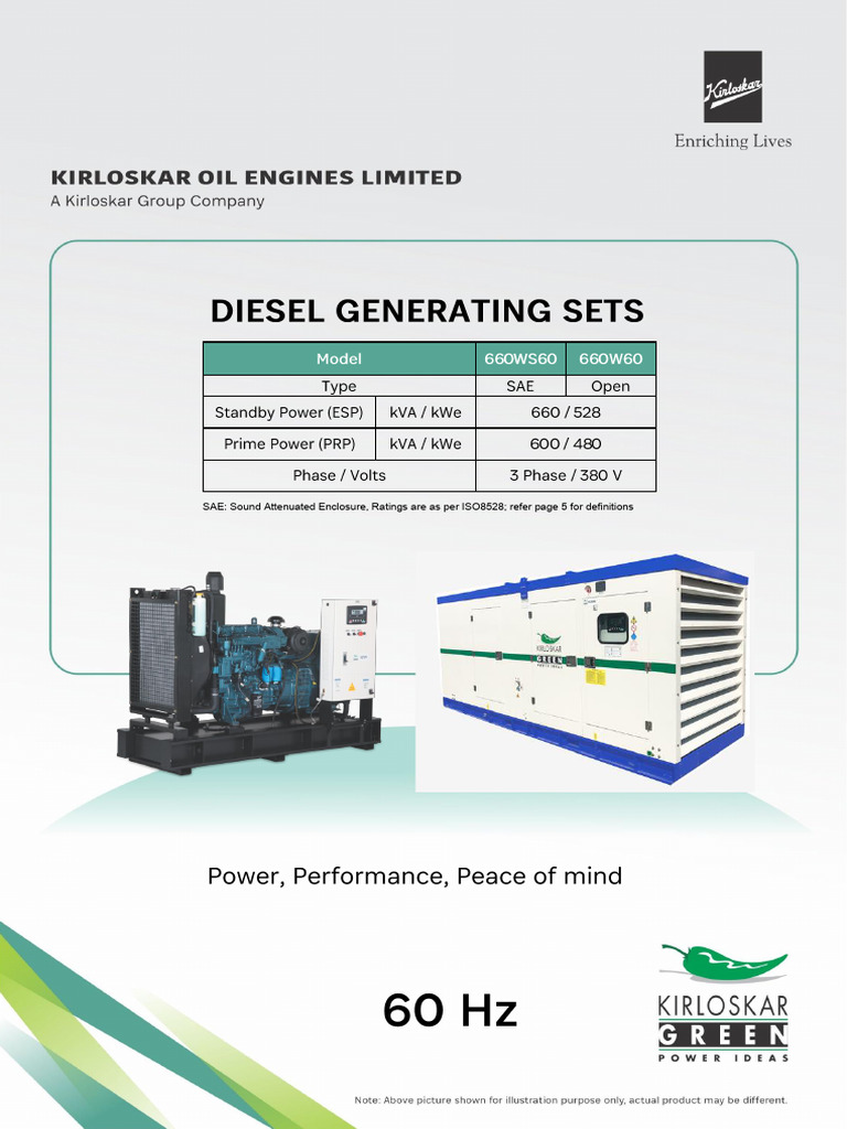 IBG.T.138 Specs 380V 60Hz 660W60 660WS60 Rev1 | PDF | Engines ...