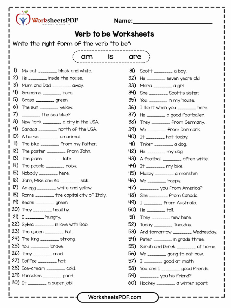 Write The Right Form of The Verb To Be - 20250320092737 - Strong ...