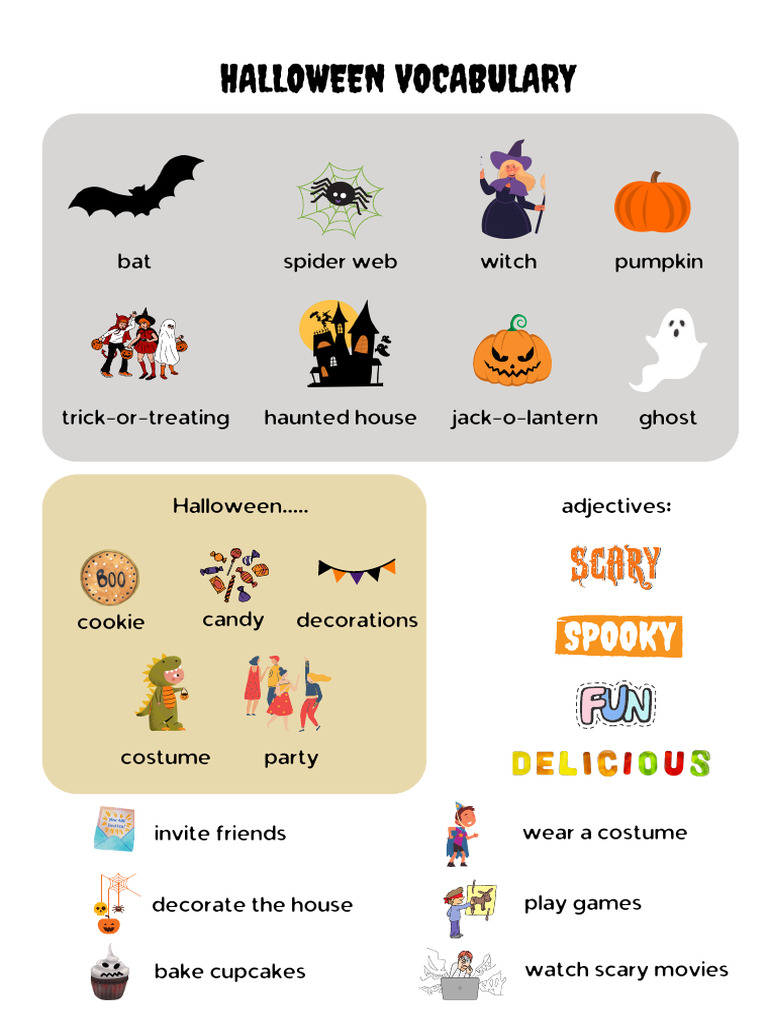 Halloween Vocabulary and Activities Guide | PDF