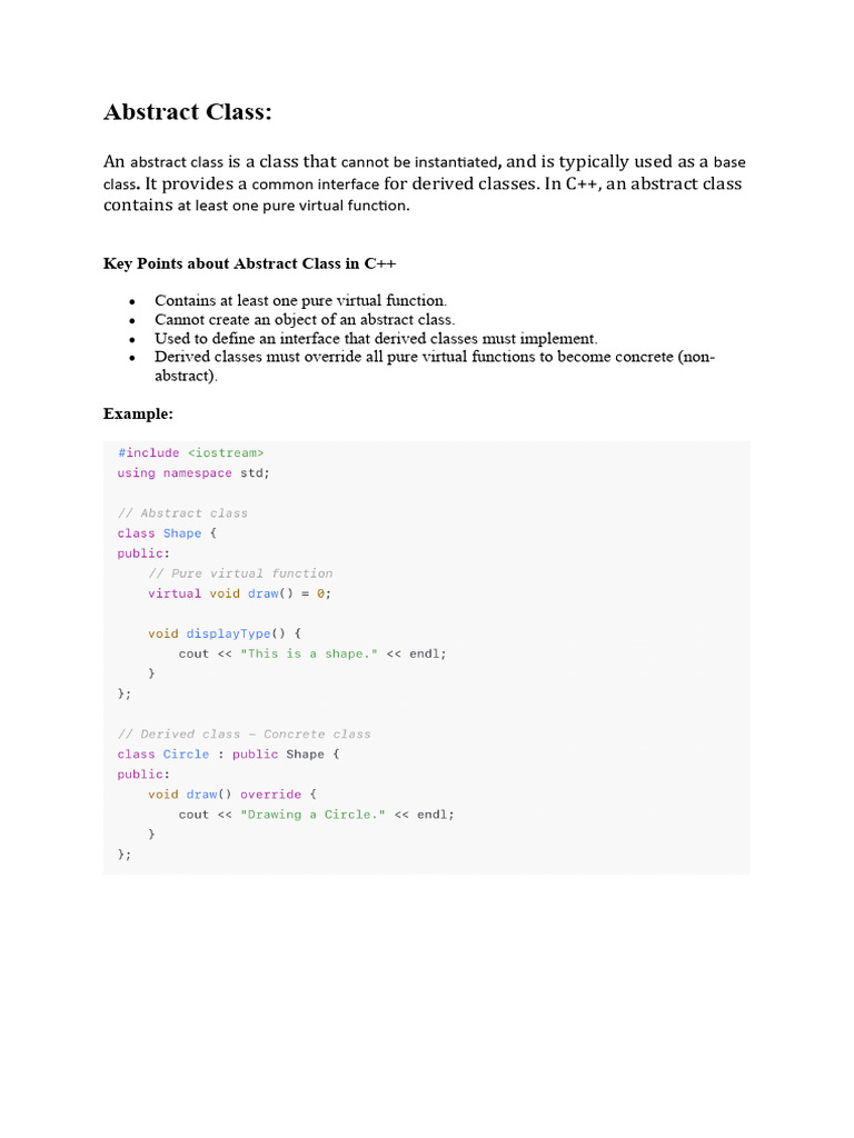 Abstract Class in OOP | PDF
