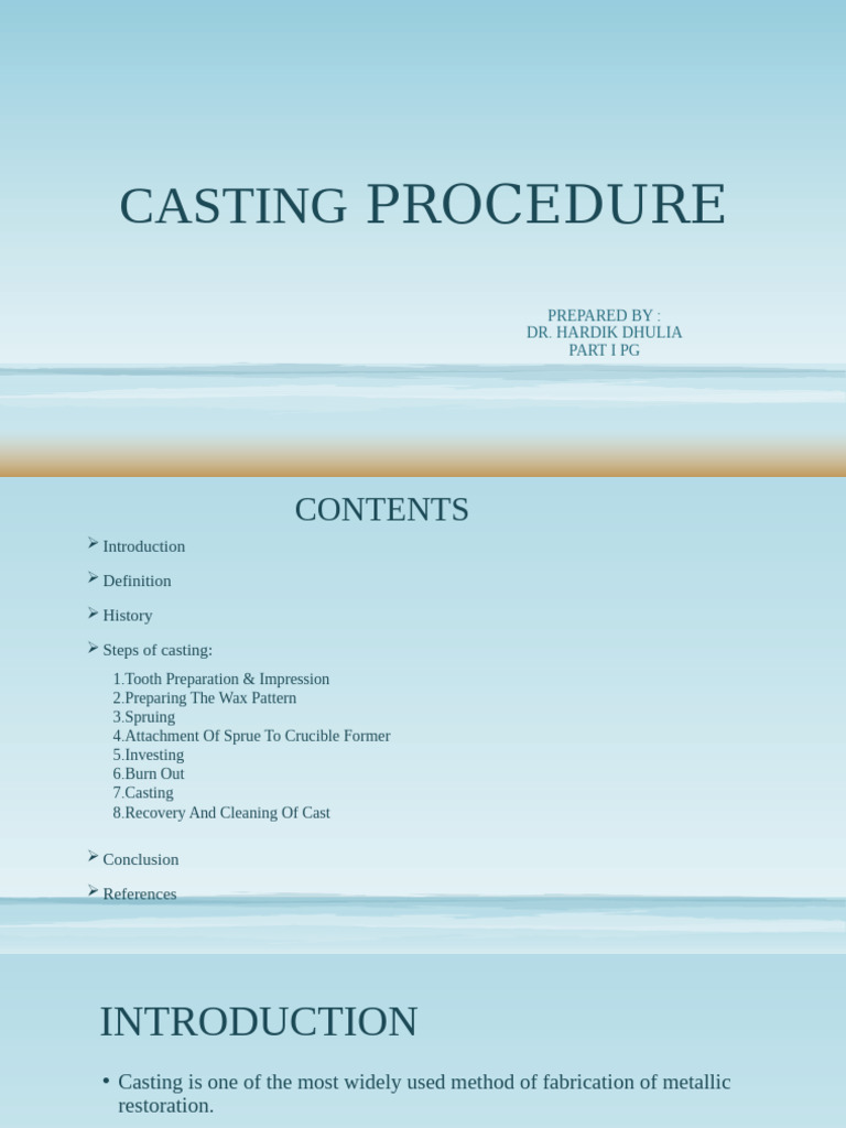 Casting Procedure HD | PDF | Casting | Dental Material