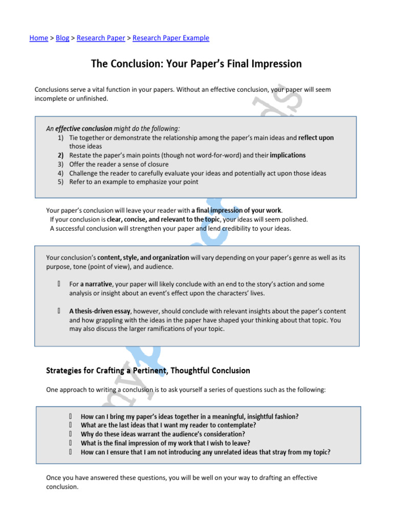 Research Paper Conclusion Example - PDF - MyPerfectWords - Research ...