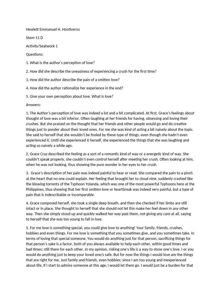Comprehension Questions | PDF