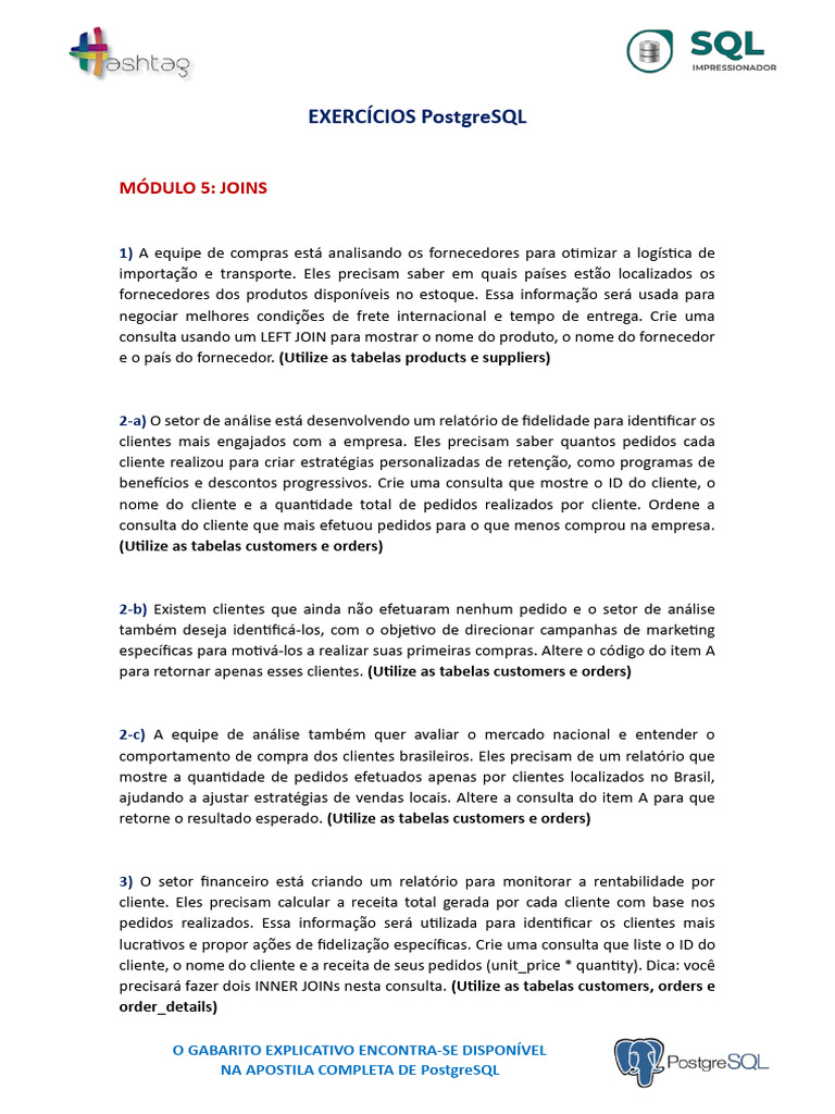 Vantagens do JOIN em Consultas SQL | PDF | Marketing | Economias