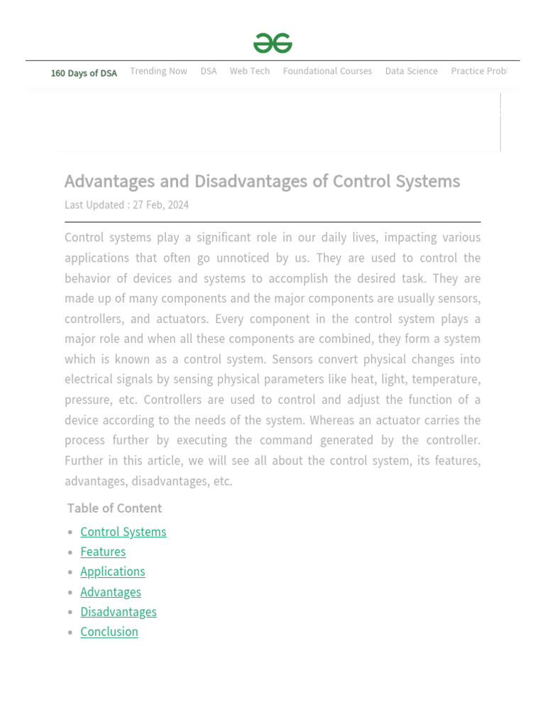 Advantages and Disadvantages of Control Systems - Benefits ...