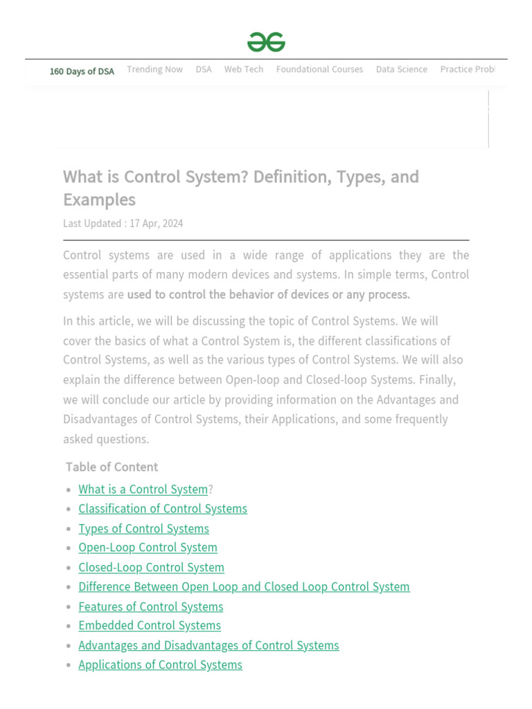 What is Control System_ Definition, Types, And Examples | PDF | Control ...