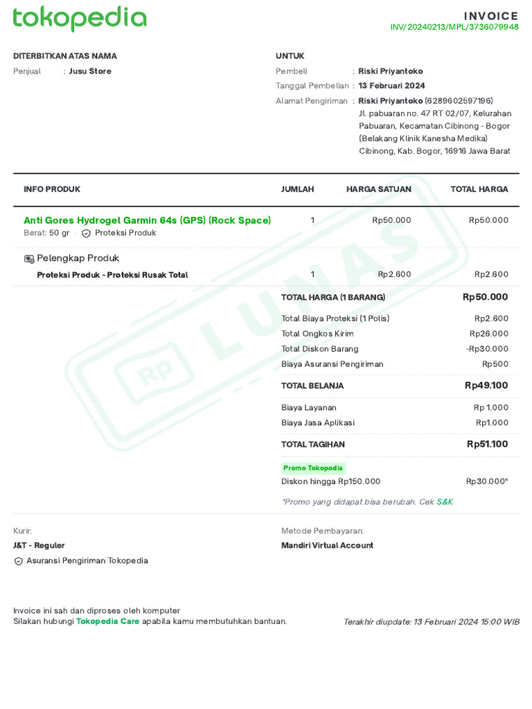 Invoice Antigores GPS | PDF