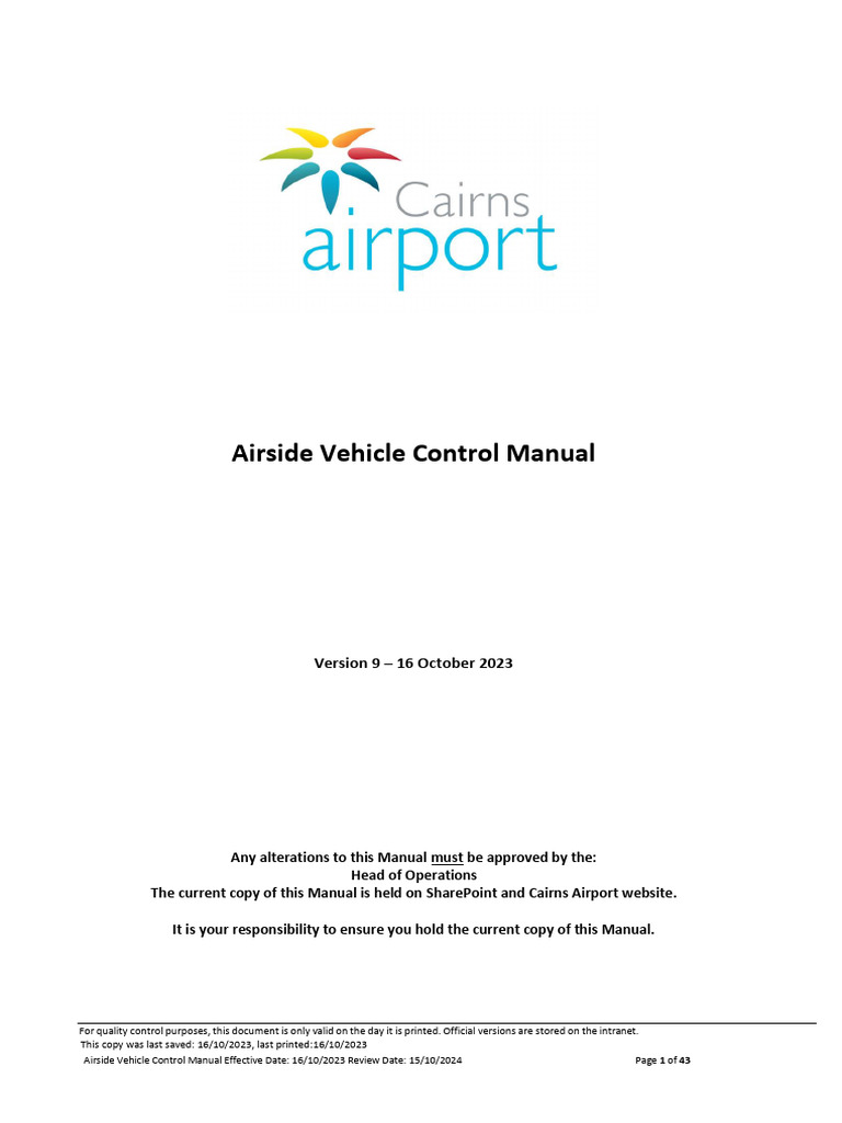 Airside Vehicle Control Manual | PDF | Airport | Air Traffic Control
