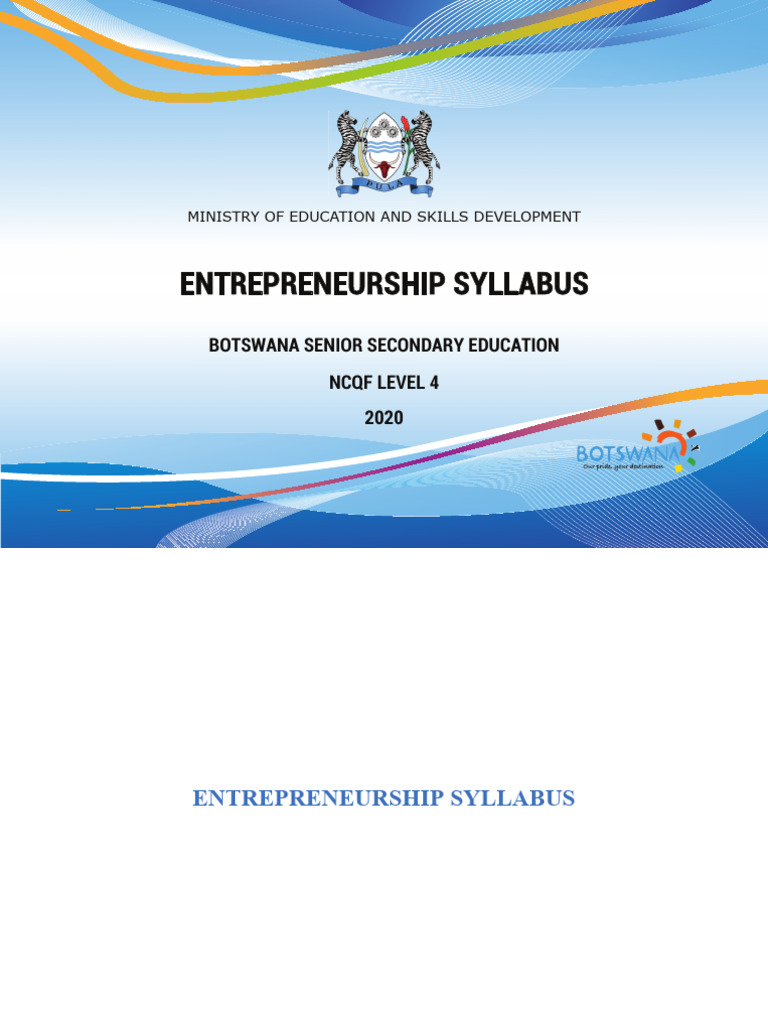 ENTREPRENEURSHIP Syllabus 2022 121222 | PDF