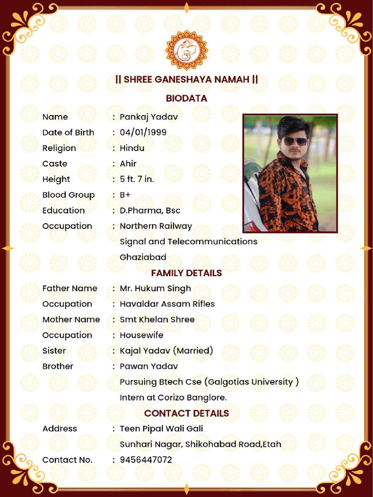 767474278-Biodata | PDF