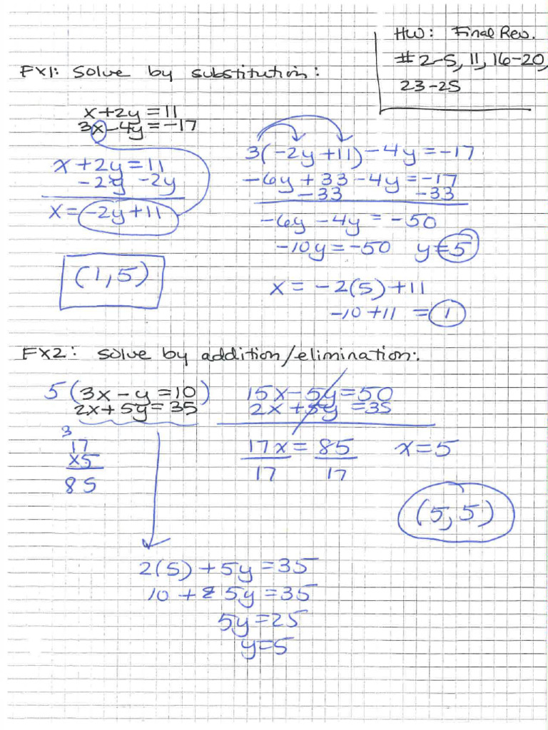 Notes #2 Final Exam Review A1 | PDF
