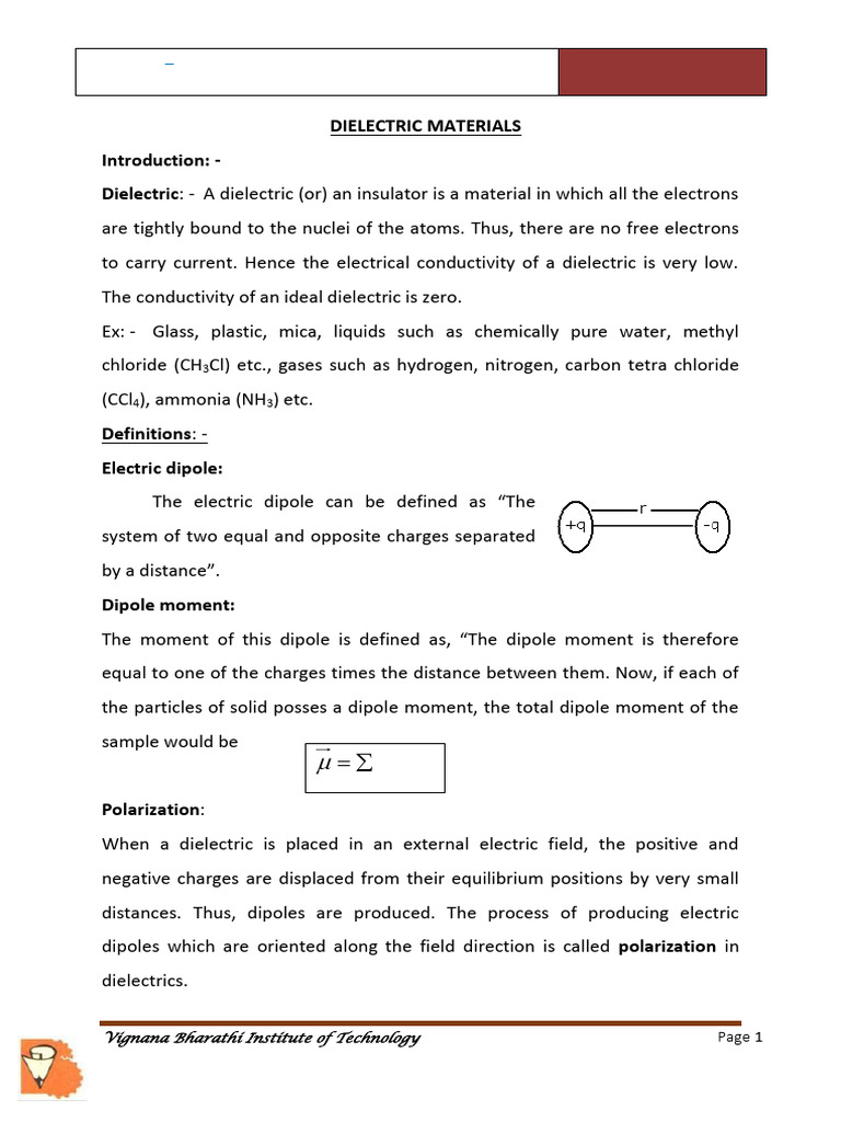 Units of Dielectric Constant Explained | PDF | Dielectric | Permittivity
